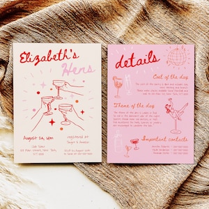 Hand Drawn Hens Party Invitation Template, Whimsical Hen Party ...