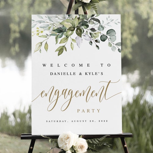 Engagement Sign Fully Editable Template Edit With Templett | Etsy