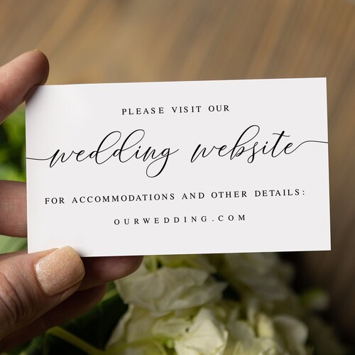 Printable Wedding Website Card Template Templett Invitation - Etsy
