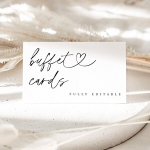 Editable Buffet Cards Template, Editable Food Label Card, Baby Shower ...