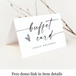 Printable Buffet Card Template Food Label Tent Instant - Etsy