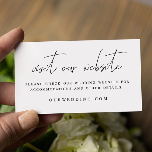 Printable Wedding Website Card Template Templett Invitation - Etsy