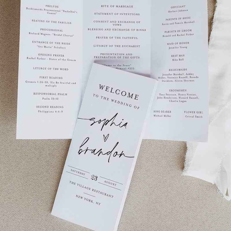 Wedding Program Template - Etsy