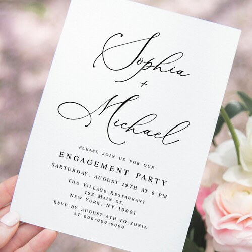 Wedding Engagement Party Invitation Template Fully Editable - Etsy