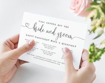 Editable Wedding Timeline Call Anyone Except the Bride - Etsy