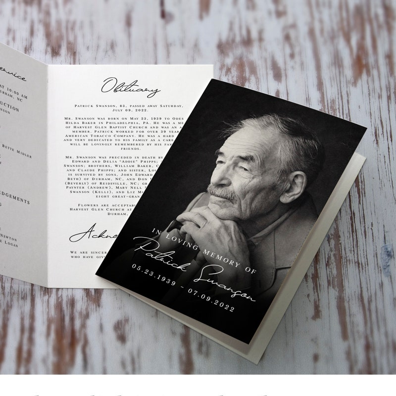 Funeral Program Diy - Etsy