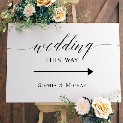 Templett Wedding This Way Sign Template Self-editing - Etsy