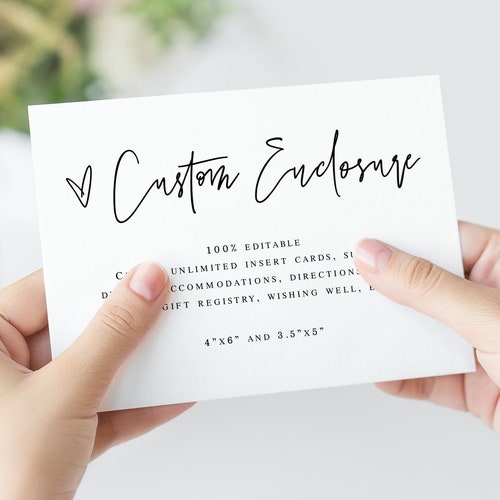 Wedding Enclosure Card Template Printable Invitation Insert - Etsy