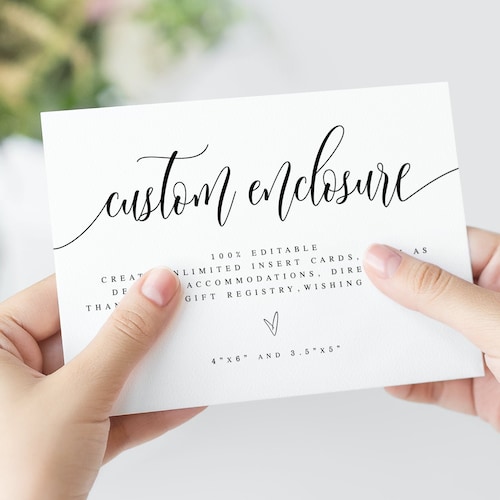 Invitation Enclosure Wedding Card Instant Download Edit With - Etsy