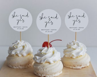 She Said Yes Cupcake Topper - Etsy