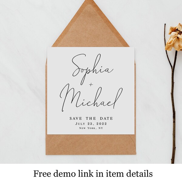 Square Save the Date - Etsy