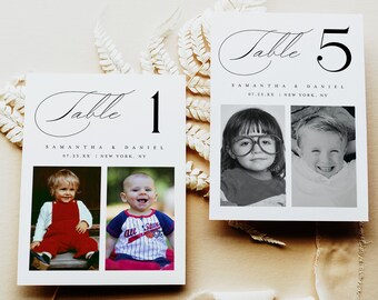 Wedding Table Numbers With Photo Template, Age, When We Were, DIY Table ...