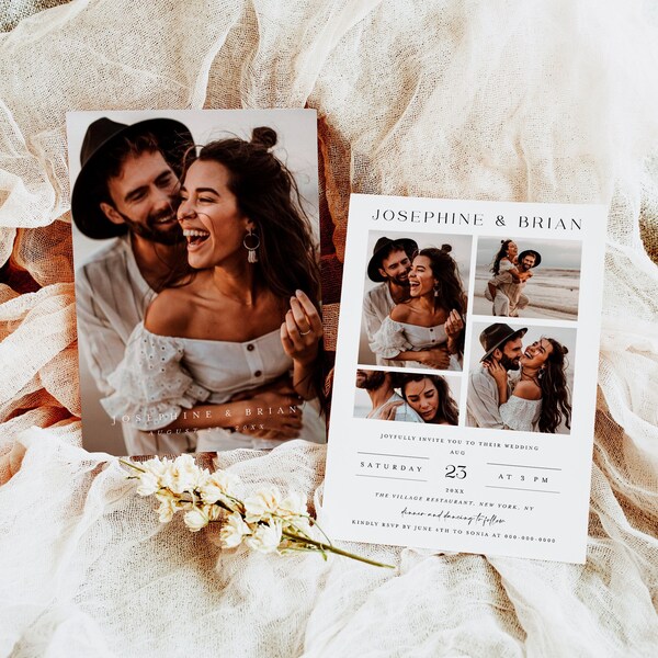 Wedding Invitation With Picture - Etsy