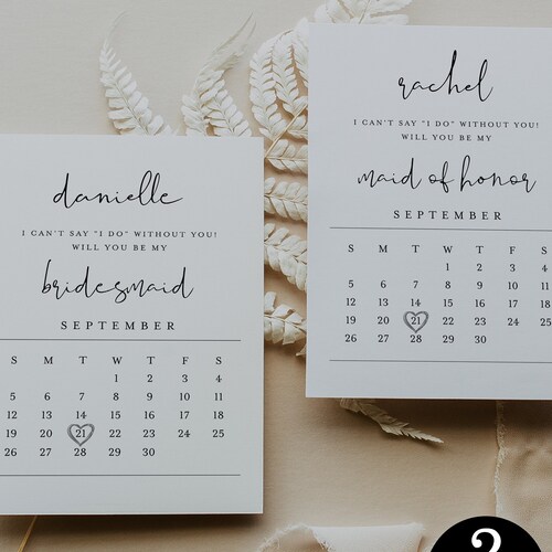Minimalist Calendar Proposal Card Template Fully Editable - Etsy