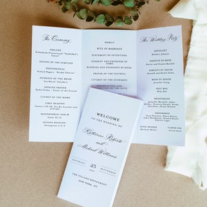 Trifold Wedding Program Template, Wedding Schedule Program Template ...