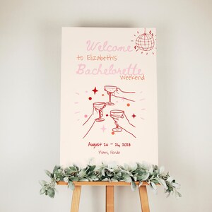 Hand Drawn Bachelorette Weekend Welcome Sign Template, Quirky Funky ...