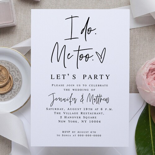 Digital Download Invitation Template I Do Me Too Lets - Etsy