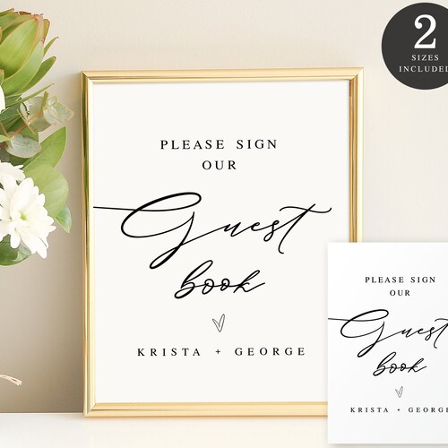 Please Sign Our Guestbook Sign Template 100% Editable Text - Etsy