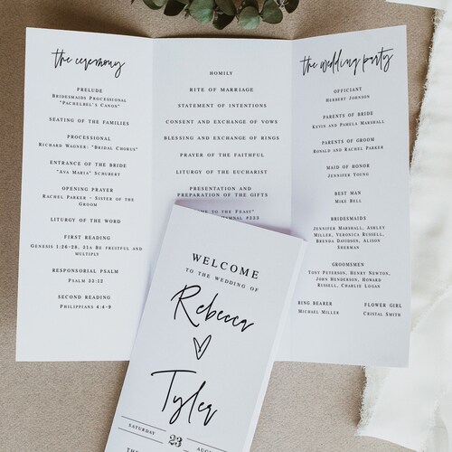 Printable Tri-fold Wedding Program Template Fully Editable - Etsy Canada