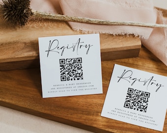 Baby Shower QR Code Gift Registry Card, Gift Registry QR Code ...