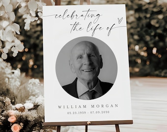 Funeral Welcome Sign Template, Celebration of Life Poster, in Loving ...