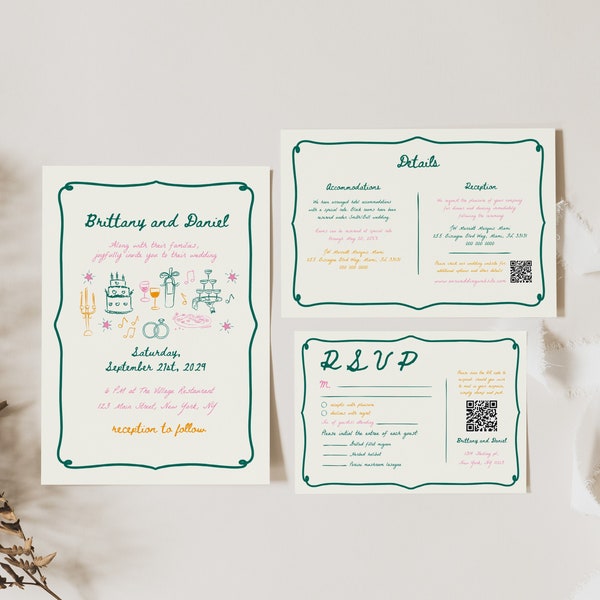 Colorful Invitations - Etsy