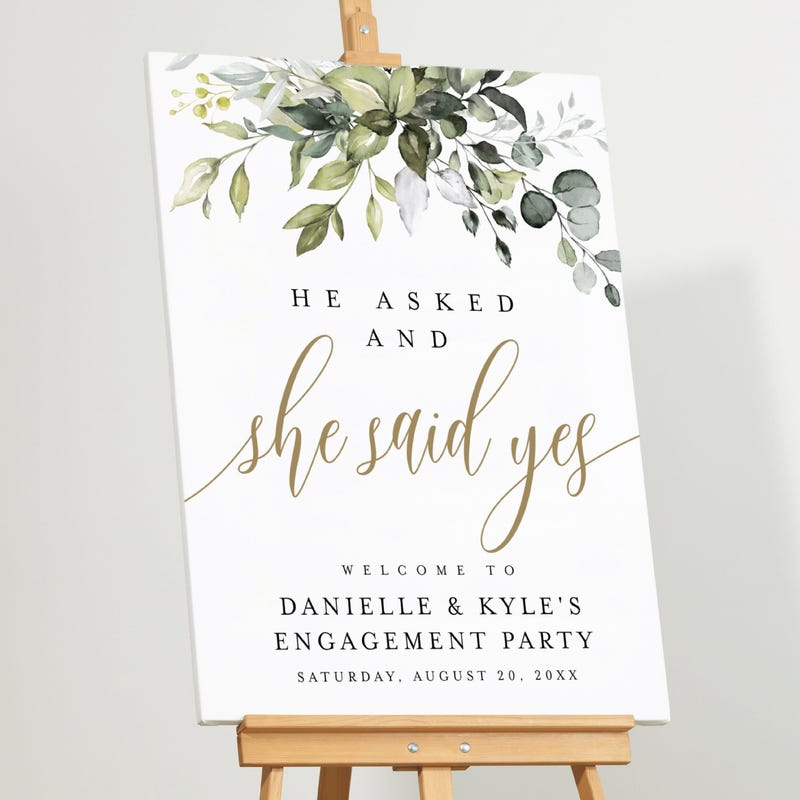 Greenery She Said Yes Sign - Etsy