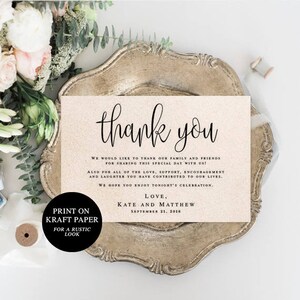 Wedding thank you notes Printable templates Editable thank you | Etsy