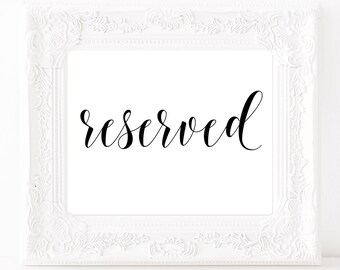 Reserved row sign | Etsy
