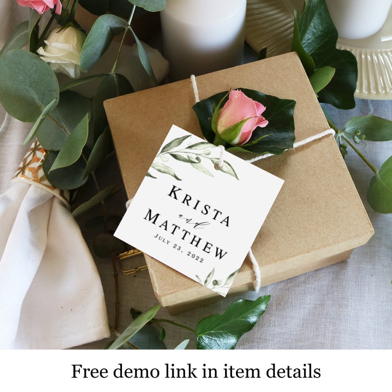 Printable Names Tag Template Editable Wedding Gift Tags for | Etsy