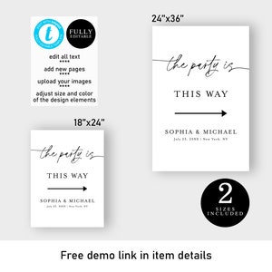 Wedding This Way Sign Template, Try Before You Buy, Download, Party ...
