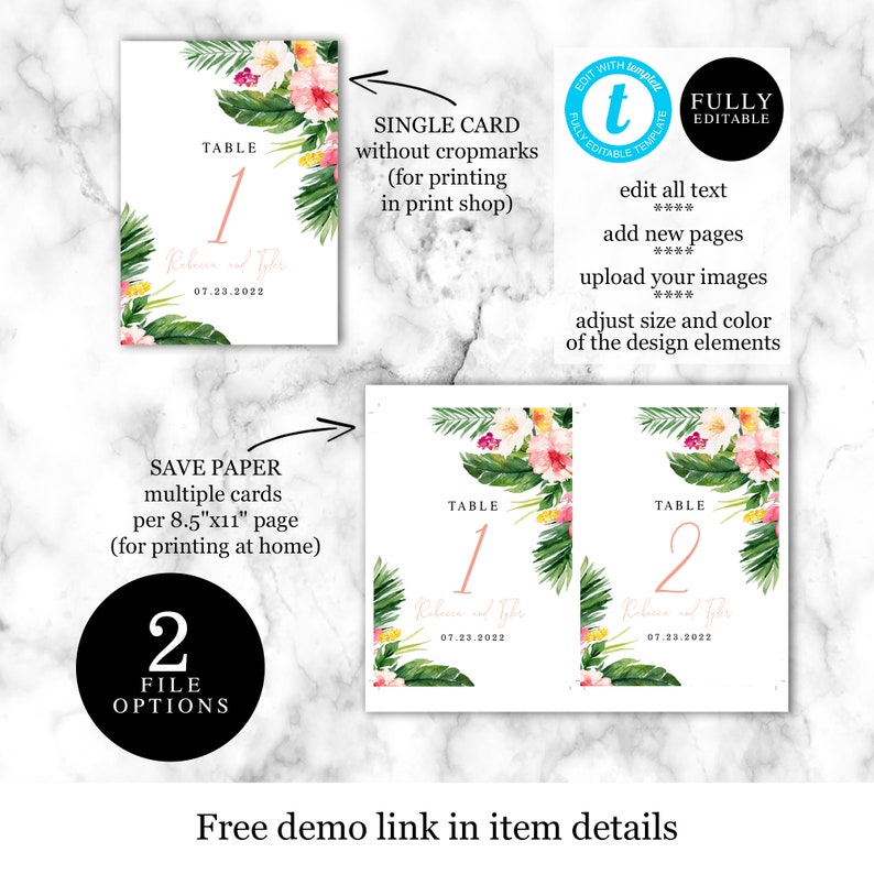 Printable Table Numbers Template Instant Download Templett - Etsy