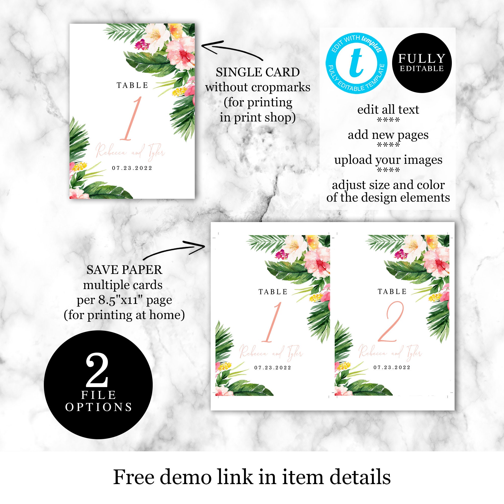 Printable Table Numbers Template Instant Download Templett - Etsy UK