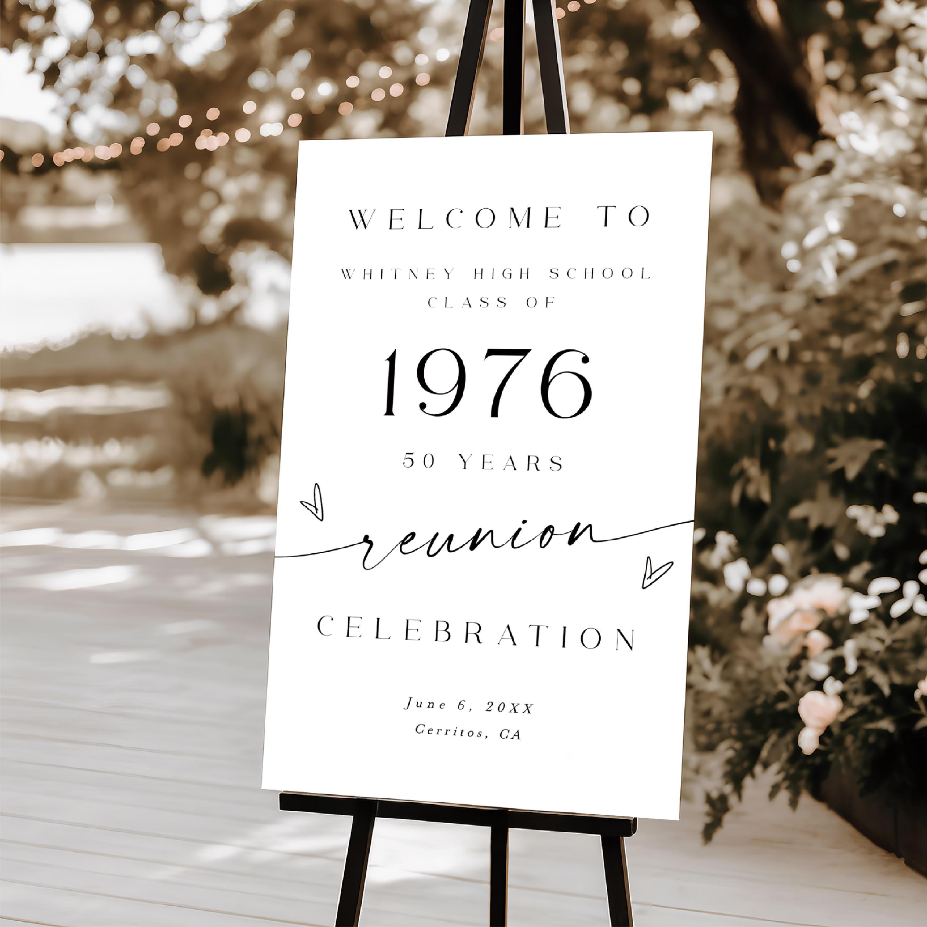 Class Reunion Welcome Sign: Minimalist Printable Poster (18x24, 24x36 ...