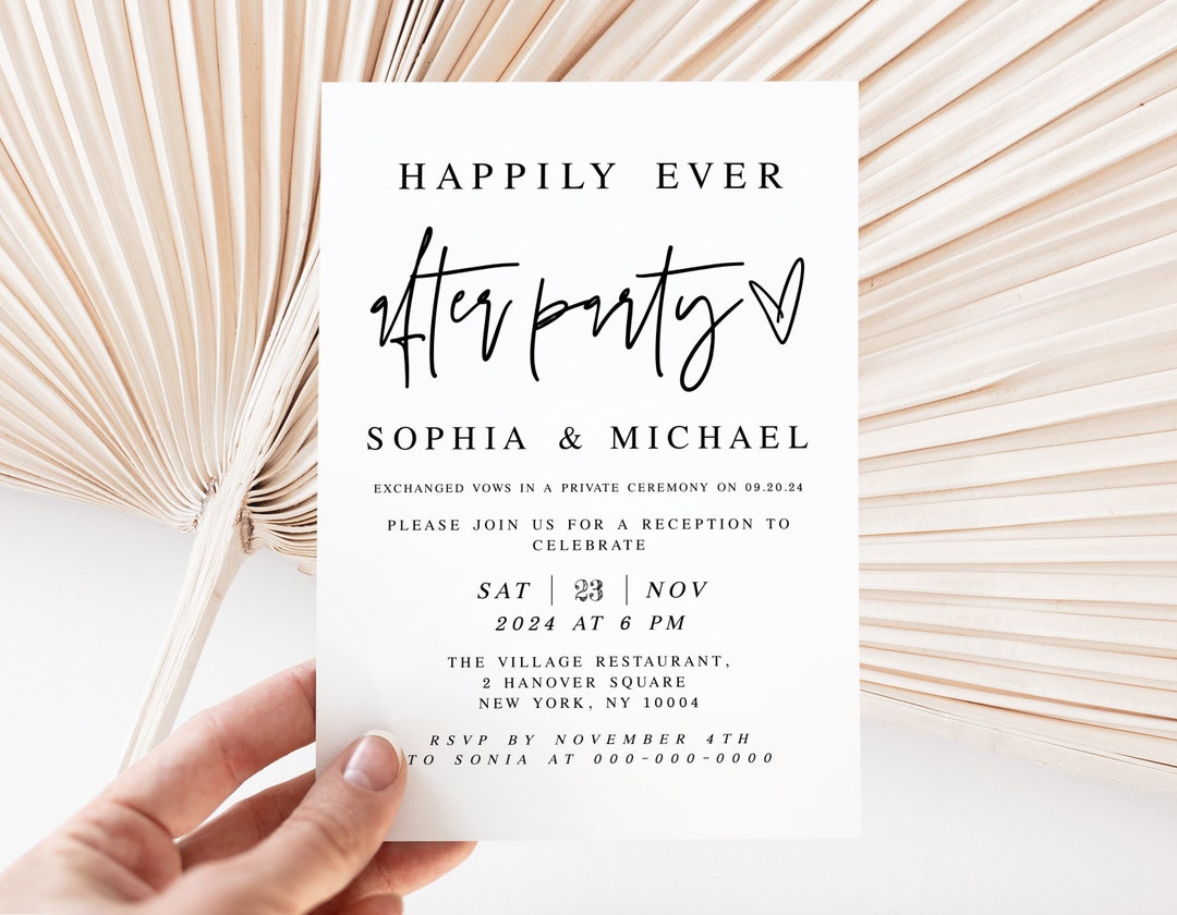 Happily Ever After Party Invitation, Reception Party Template ...