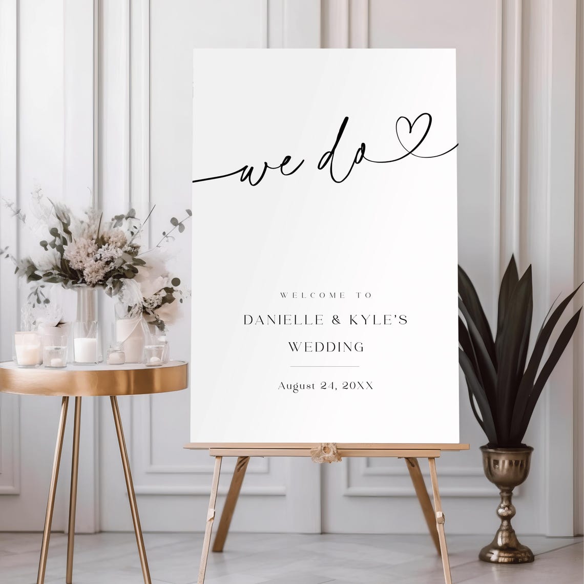 We Do Wedding Sign, Editable We Do Sign, Simple Wedding Welcome Sign ...