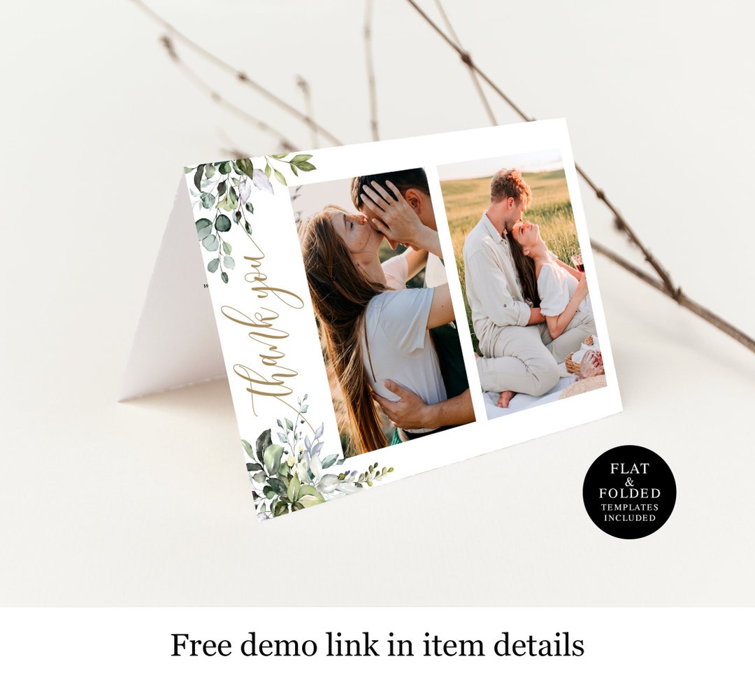 Editable Thank You Card Template Folded Photo Picture Download Try ...