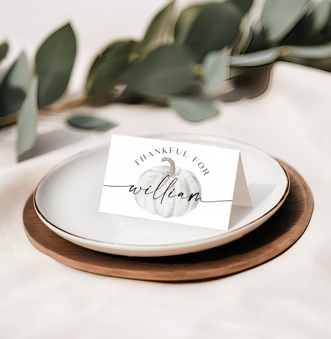Thanksgiving Name Cards Template, Fall Bridal Shower Place Cards ...