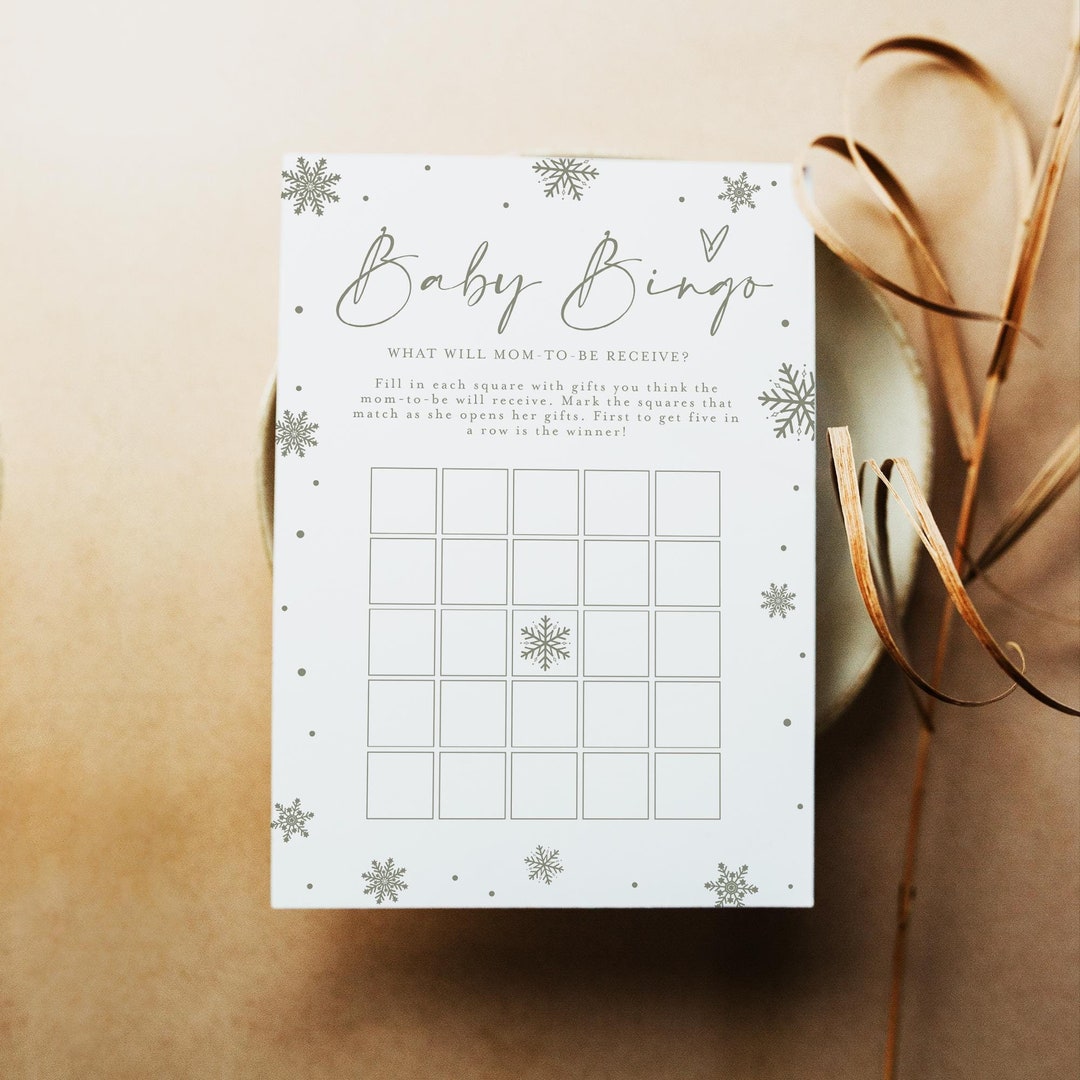 Sage Green Snowflake Baby Shower Game Printable #f38 - Etsy