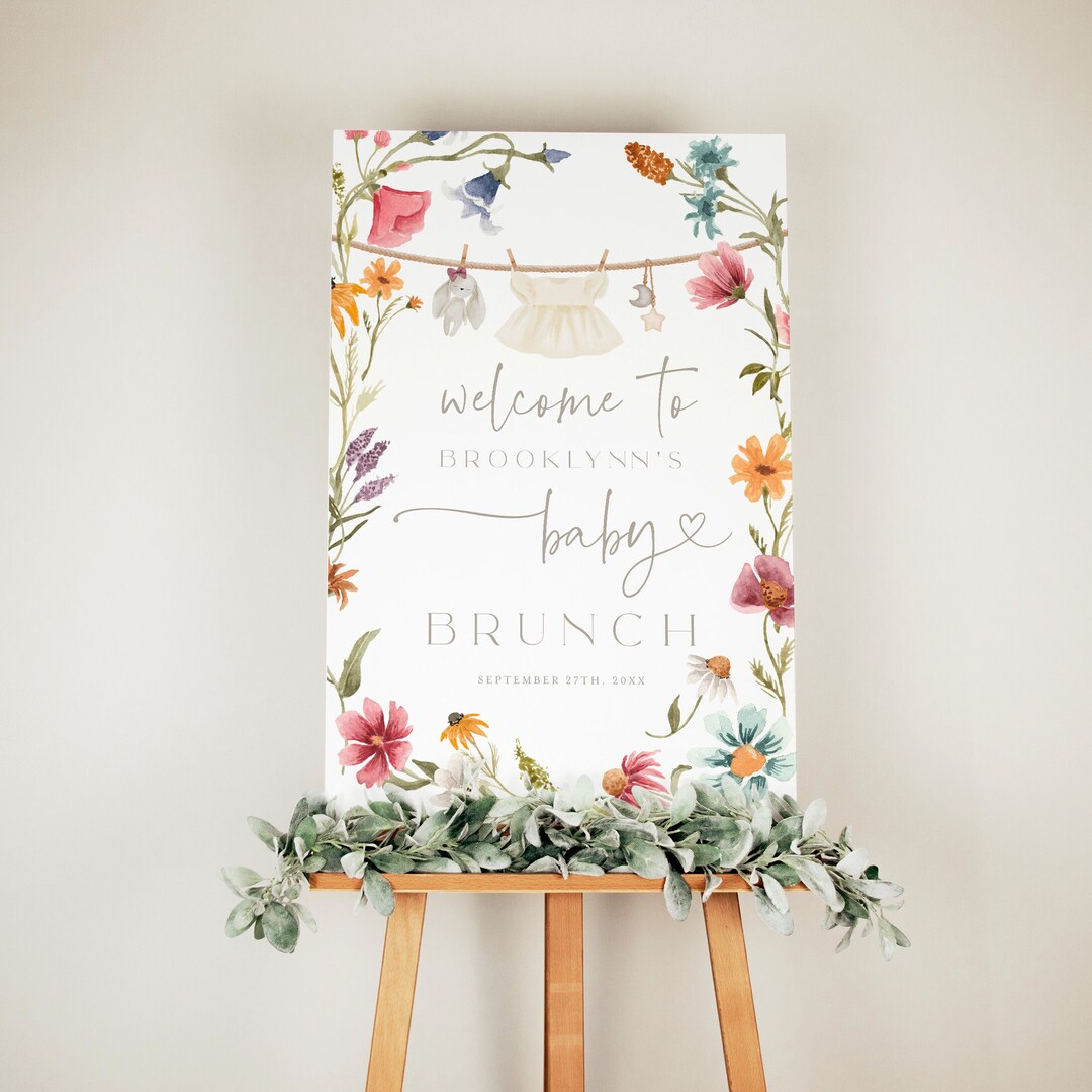 Baby Brunch Welcome Sign, Baby Clothes Brunch Welcome Sign, Girl ...