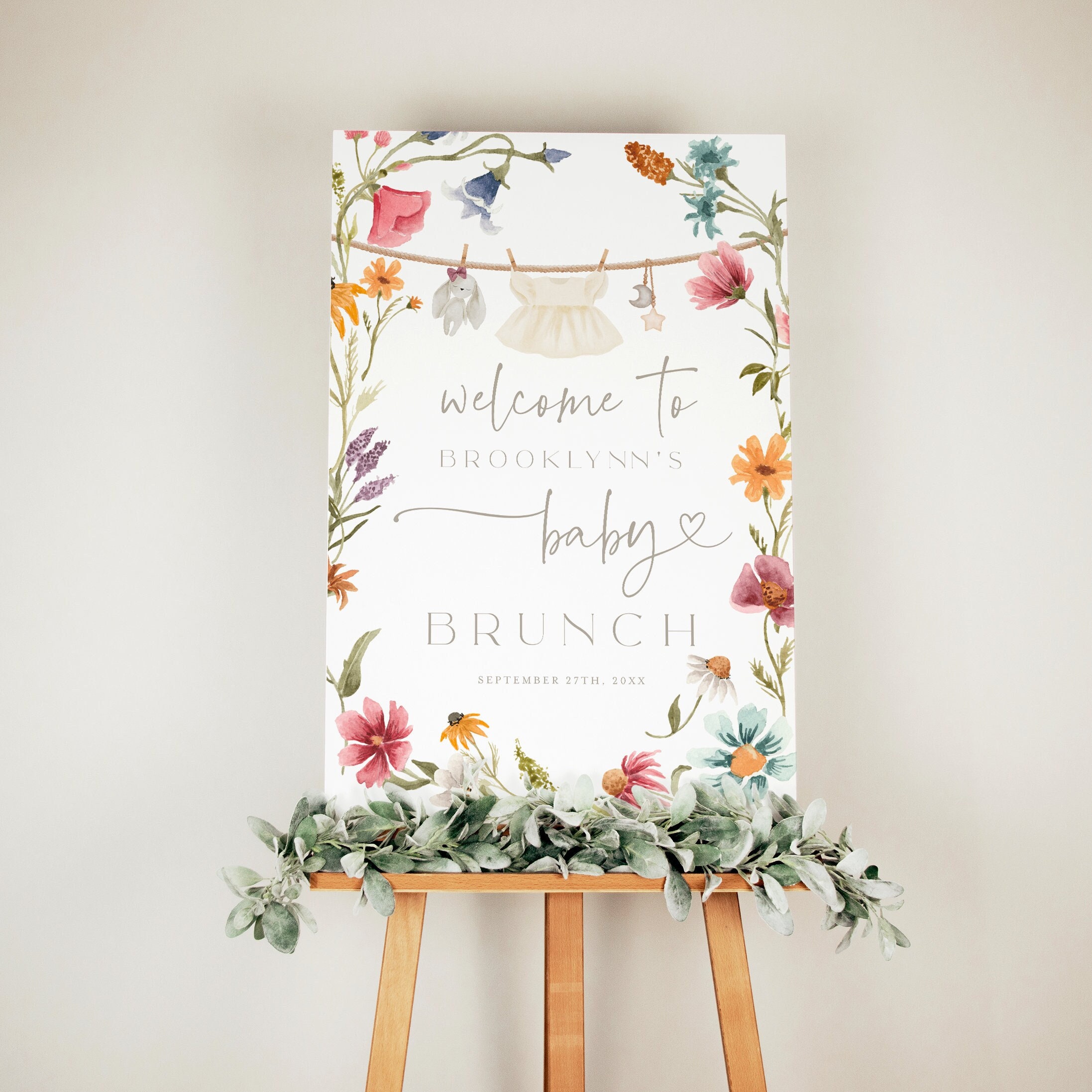 Baby Brunch Welcome Sign, Baby Clothes Brunch Welcome Sign, Girl ...