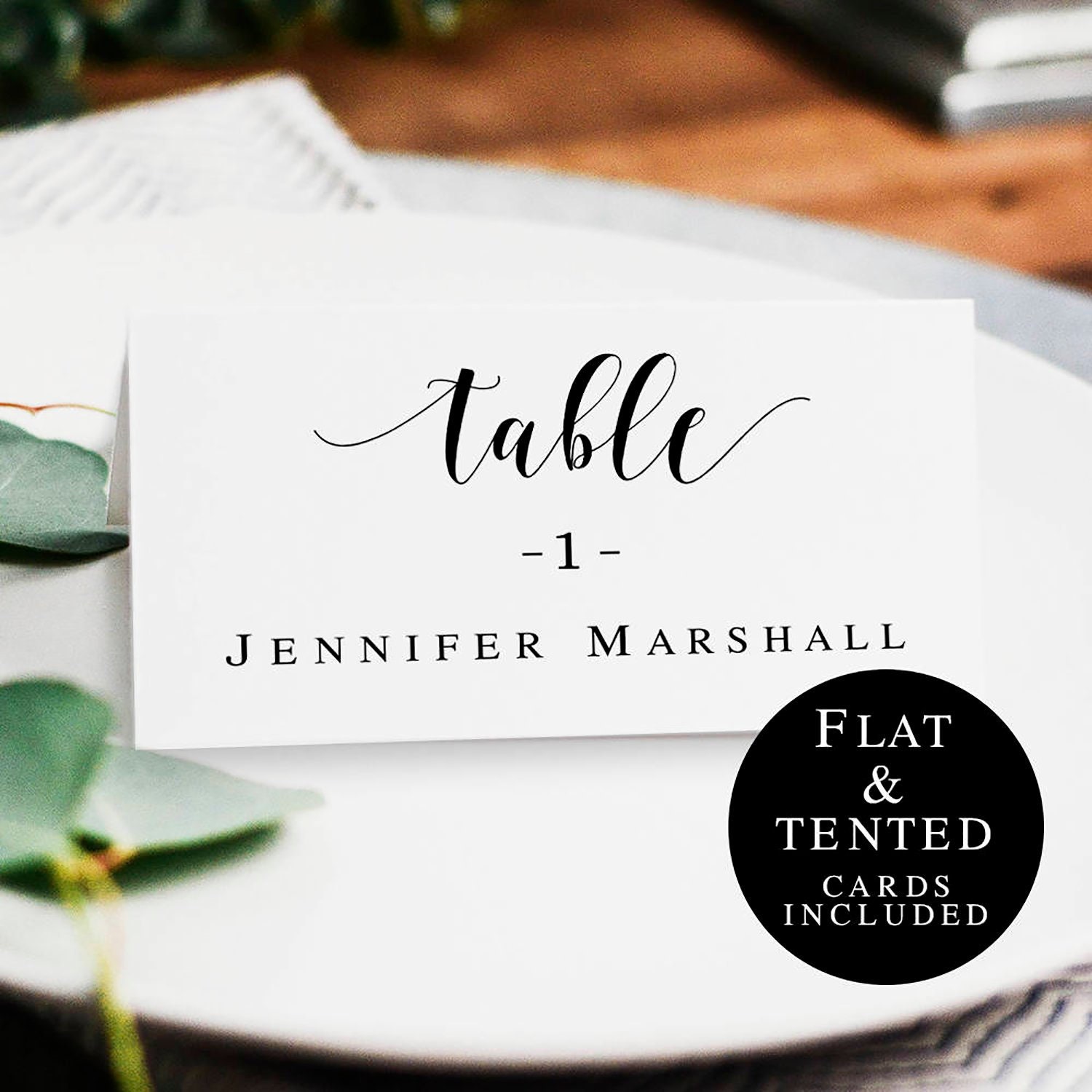 Wedding Name Cards Template Rustic Wedding Table Card Template | Etsy