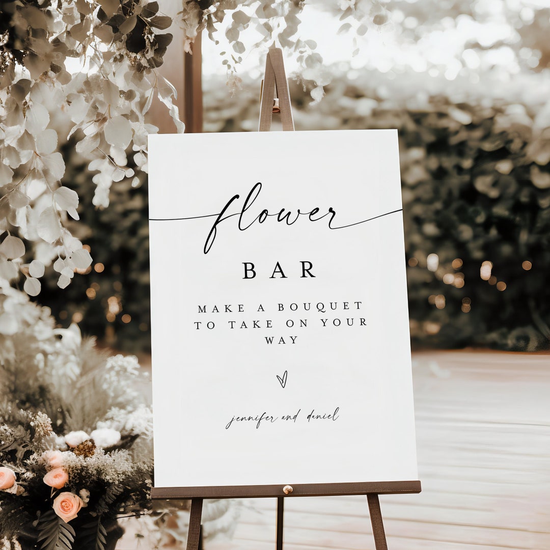 Flower Bar Sign Template, Build Your Bouquet, Wedding Flower Favors ...