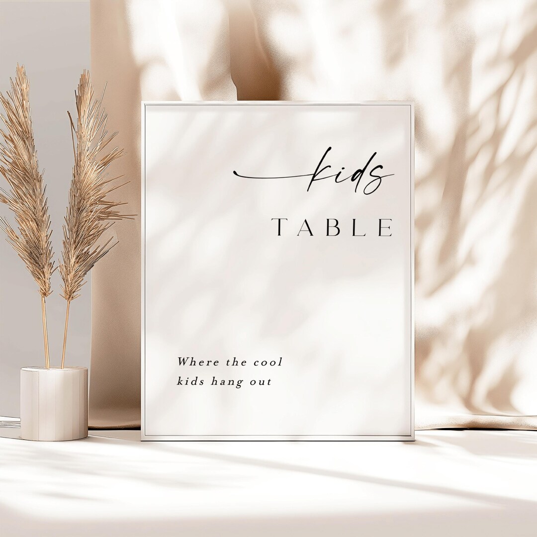 Editable Wedding Table Sign: Modern Minimalist Design (digital Download ...