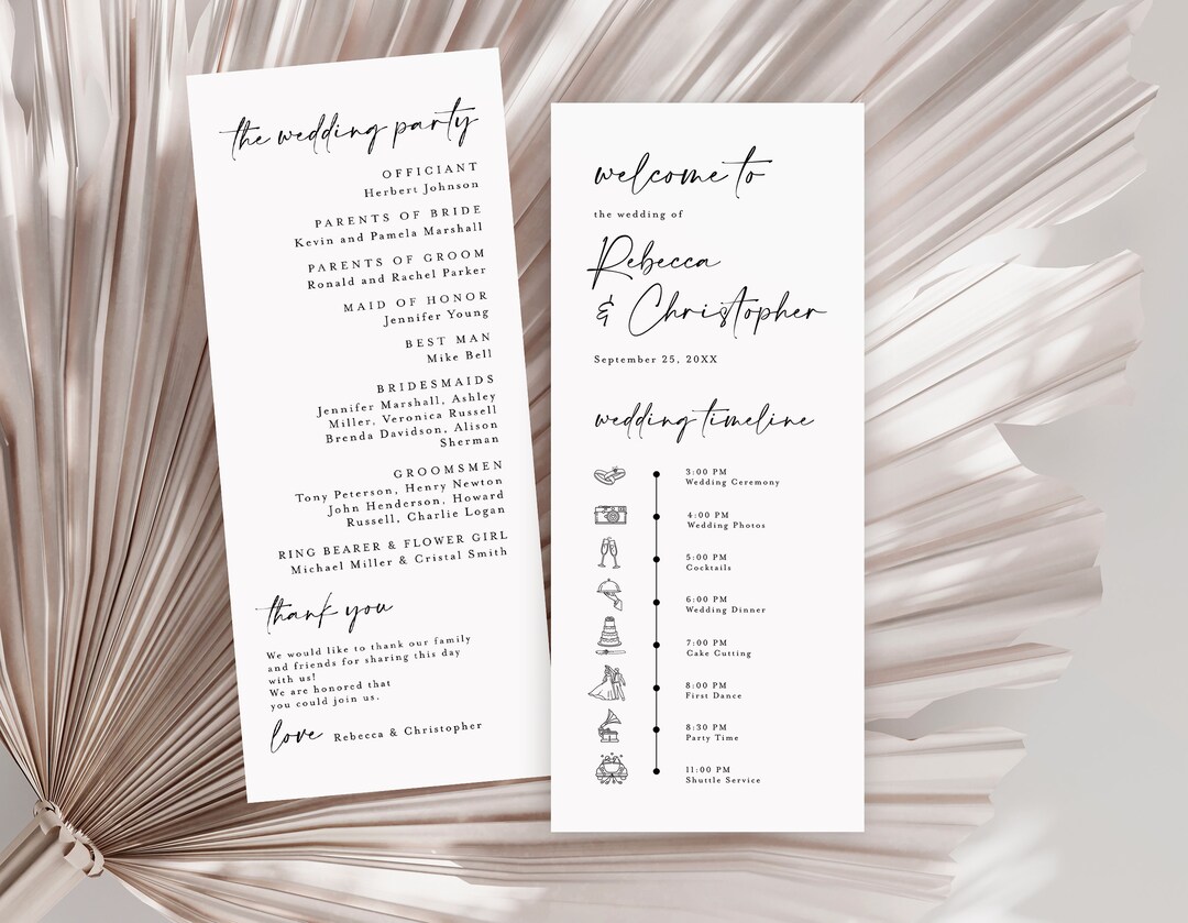 Wedding Programs Instant Download Editable Template Welcome Wedding ...