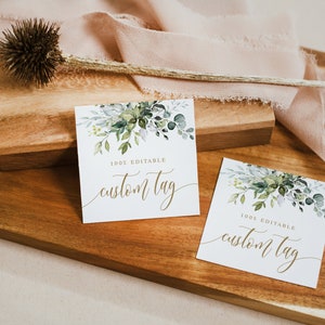 Digital Download Custom Tags Template, Self-editing, Wedding Guest Gift ...
