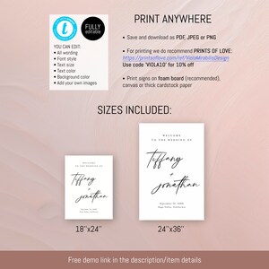 Wedding Welcome Sign Template, Classic Wedding Welcome Sign, Large ...