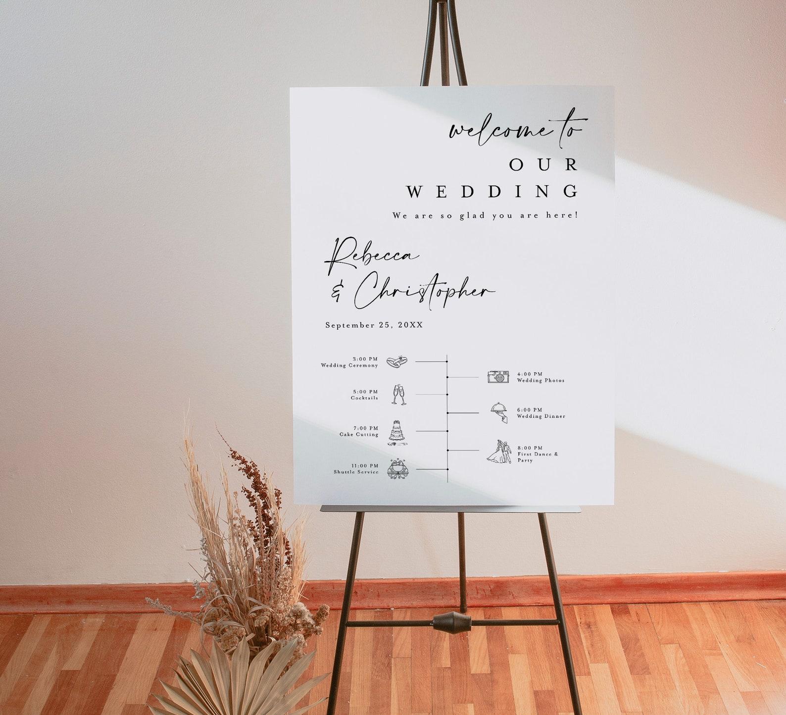 Wedding Timeline Sign Template Reception Order of Events - Etsy