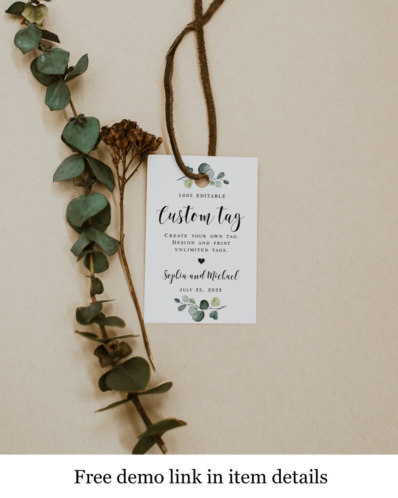 Printable Tag Template 100% Editable Text Personalized Your | Etsy