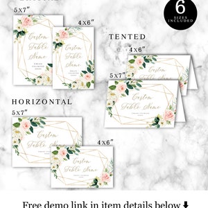 Custom Table Names, Unlimited DIY Sign Template, Templett, Reception ...